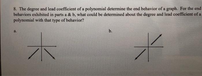 Solved 8. The degree and lead coefficient of a polynomial | Chegg.com