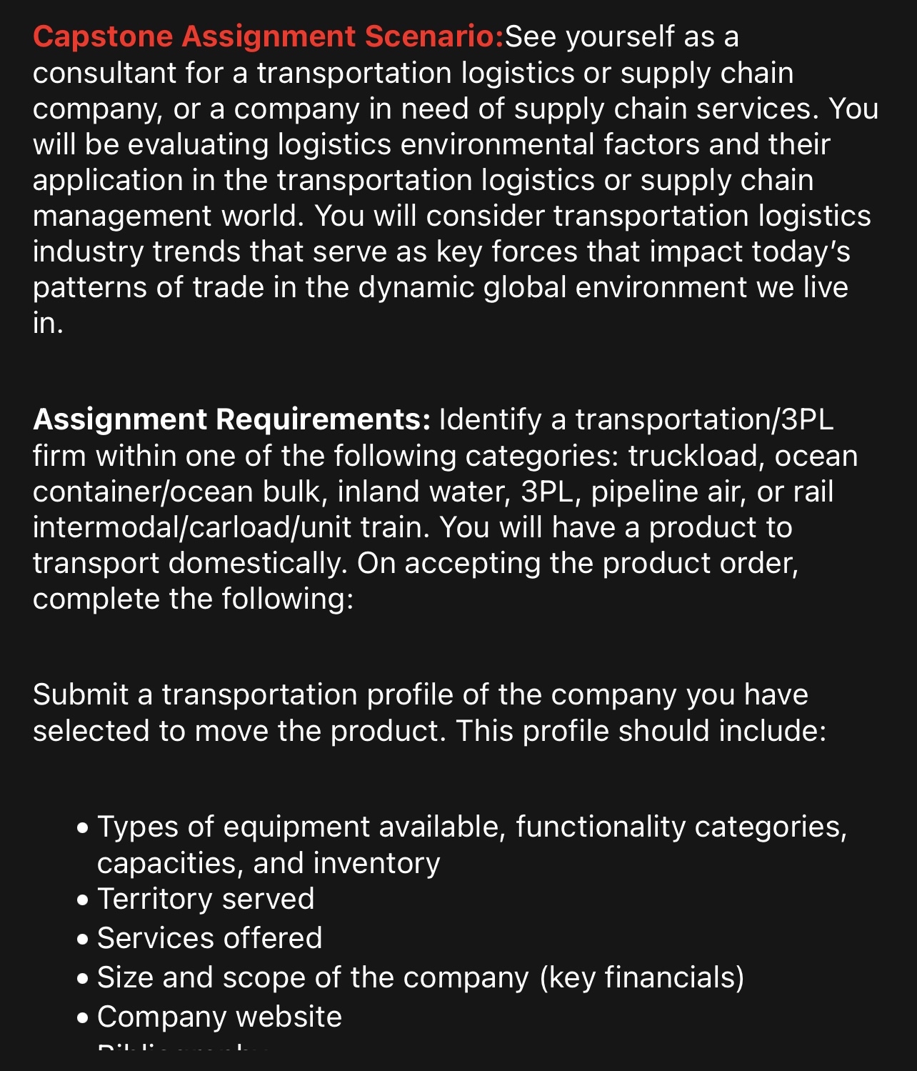 Solved Capstone Assignment Scenario:See yourself as a | Chegg.com