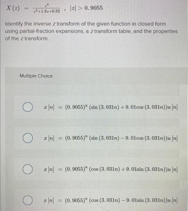 Problem 09.014.a-Forward and Inverse z Transforms | Chegg.com