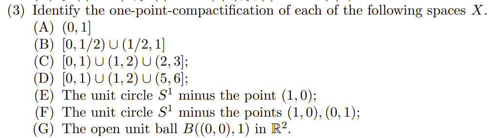 Solved (3) ﻿Identify the one-point-compactification of each | Chegg.com