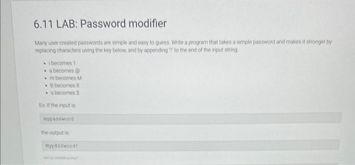 Solved 6 11 Lab Password Modifier Many User Created