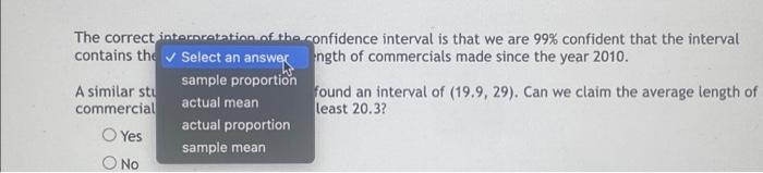Solved A random sample of 30 commercials made since the year | Chegg.com