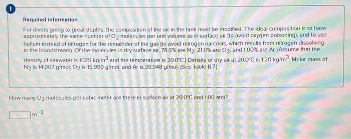 Solved how many O2 molecules per cubic meter are there in | Chegg.com