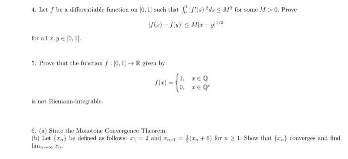 Solved 4. Let f be a differentiable function on [0,1] such | Chegg.com