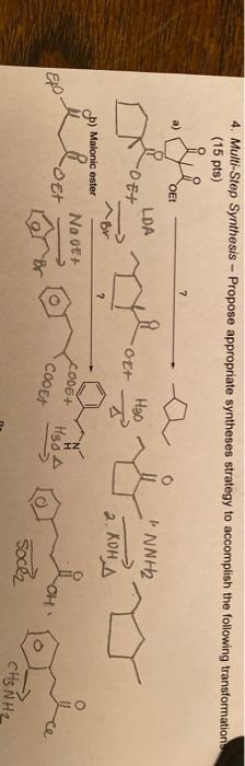Solved 4. Multi-Step Synthesis - Propose appropriate | Chegg.com
