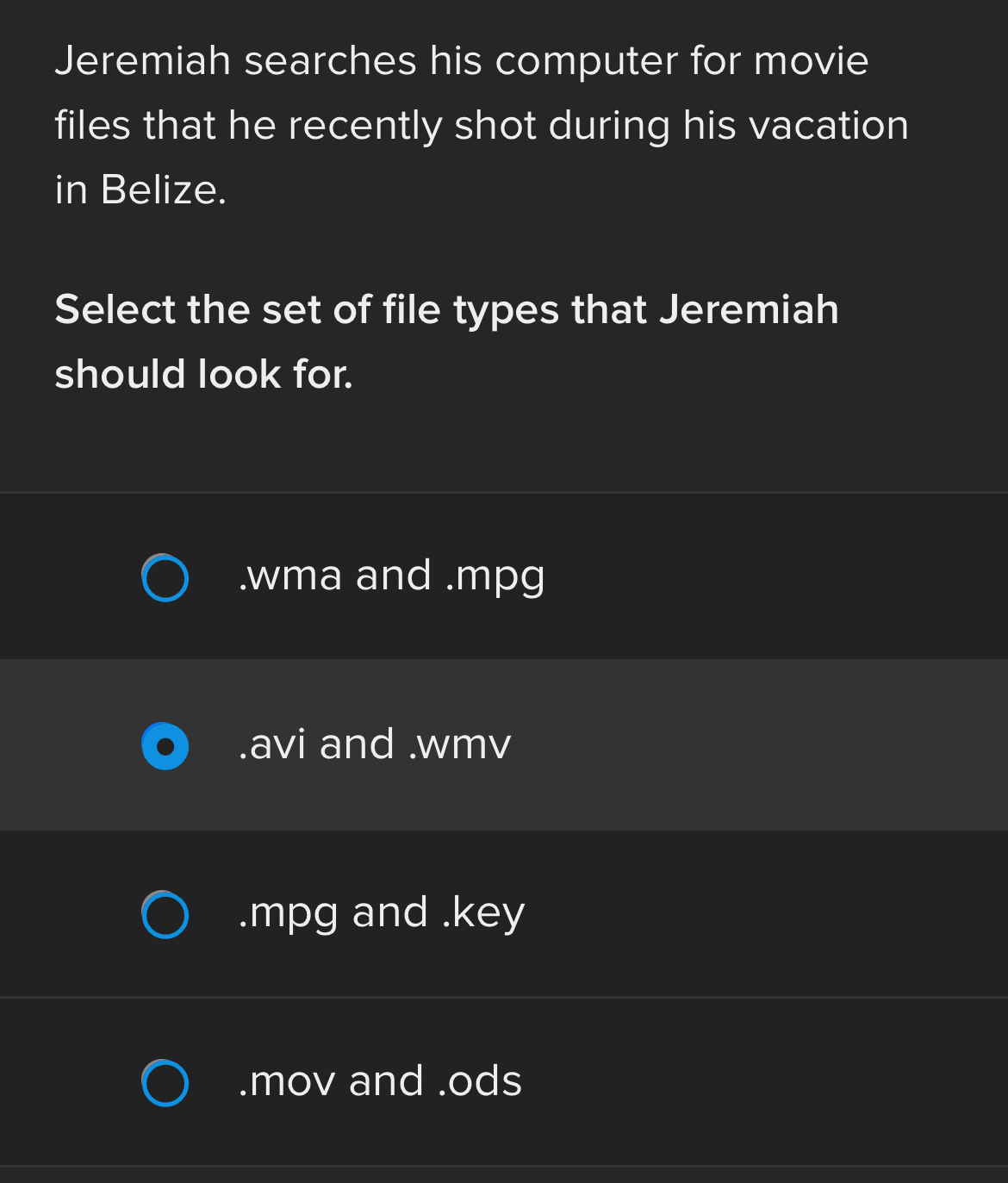 Solved Jeremiah searches his computer for movie files that | Chegg.com