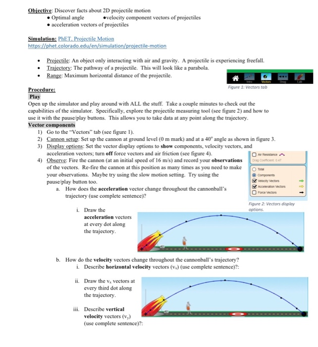 Solved Objective: Discover facts about 2D projectile motion | Chegg.com