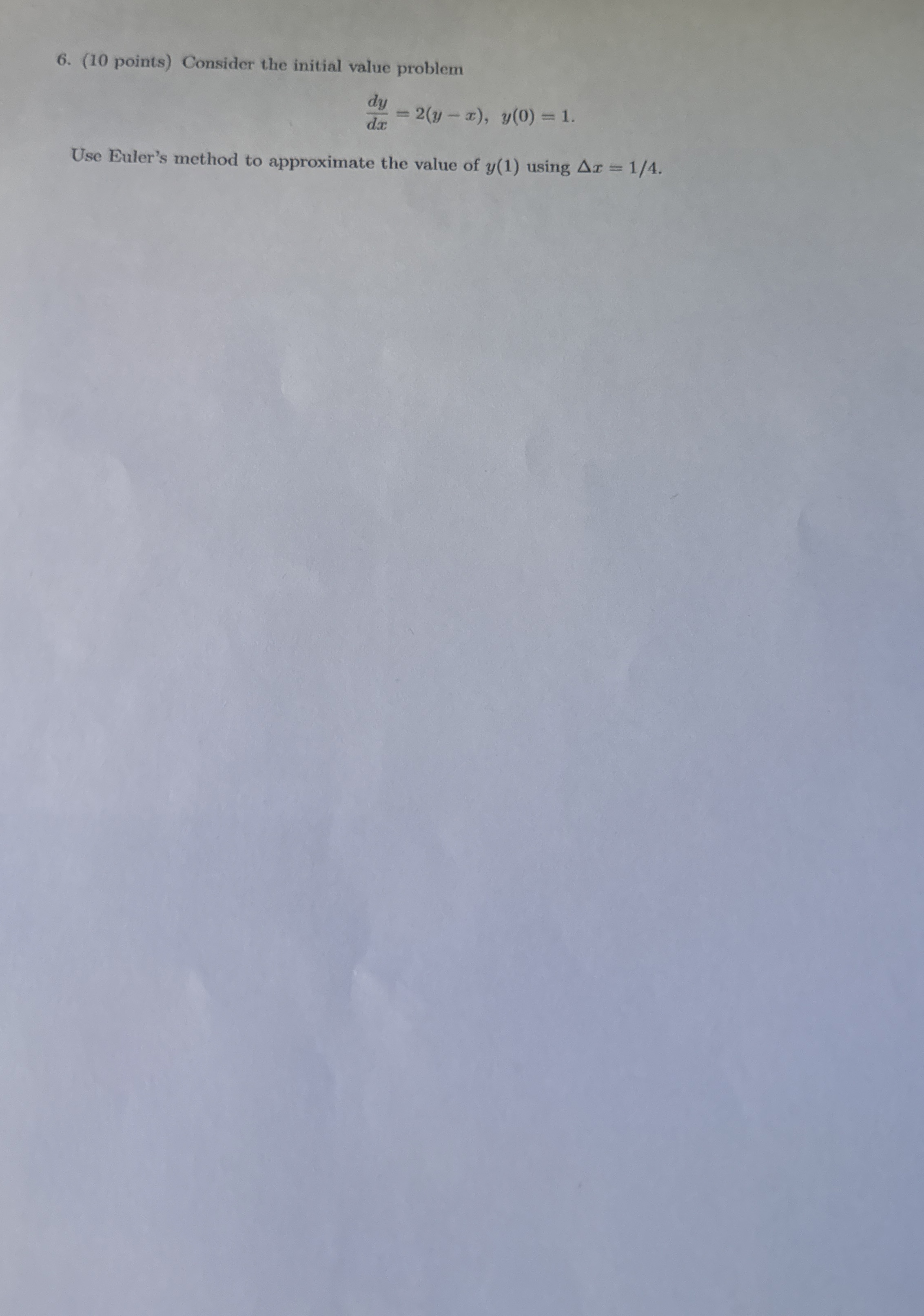 Solved (10 ﻿points) ﻿Consider the initial value | Chegg.com