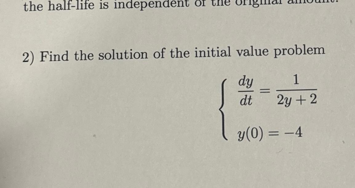Solved Find the solution of the initial value | Chegg.com