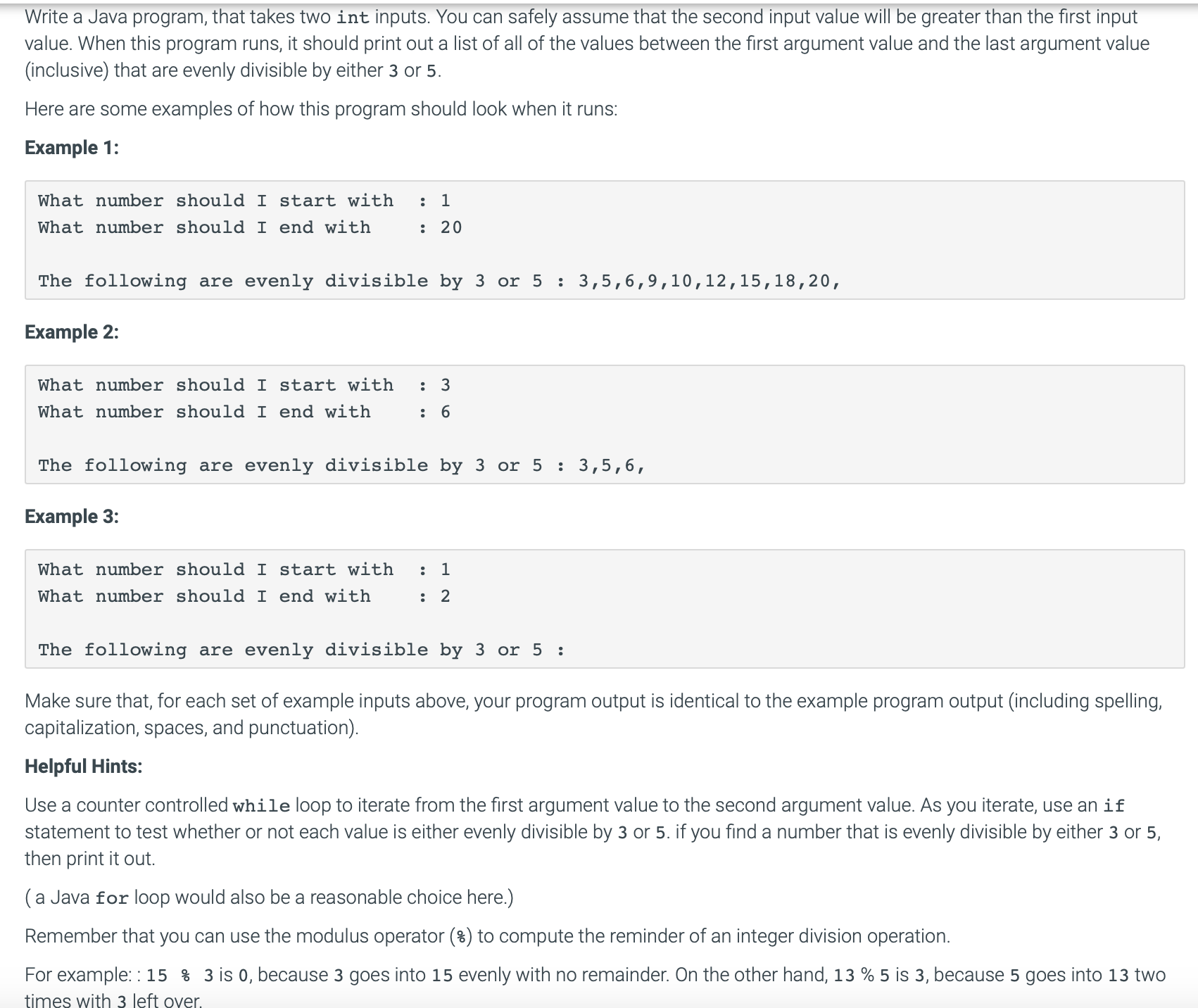 Solved count divisble by 3 ﻿or 5: please step by step and | Chegg.com