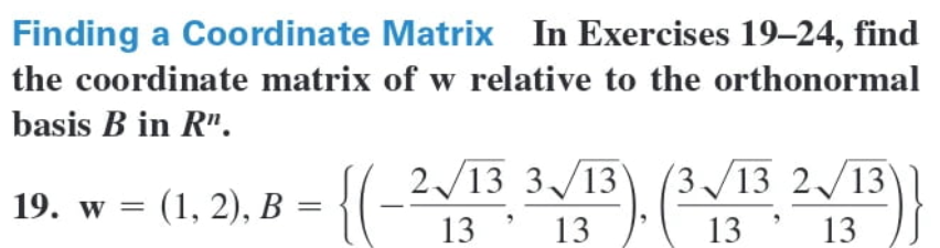 Solved Finding a Coordinate Matrix In Exercises 19-24, | Chegg.com