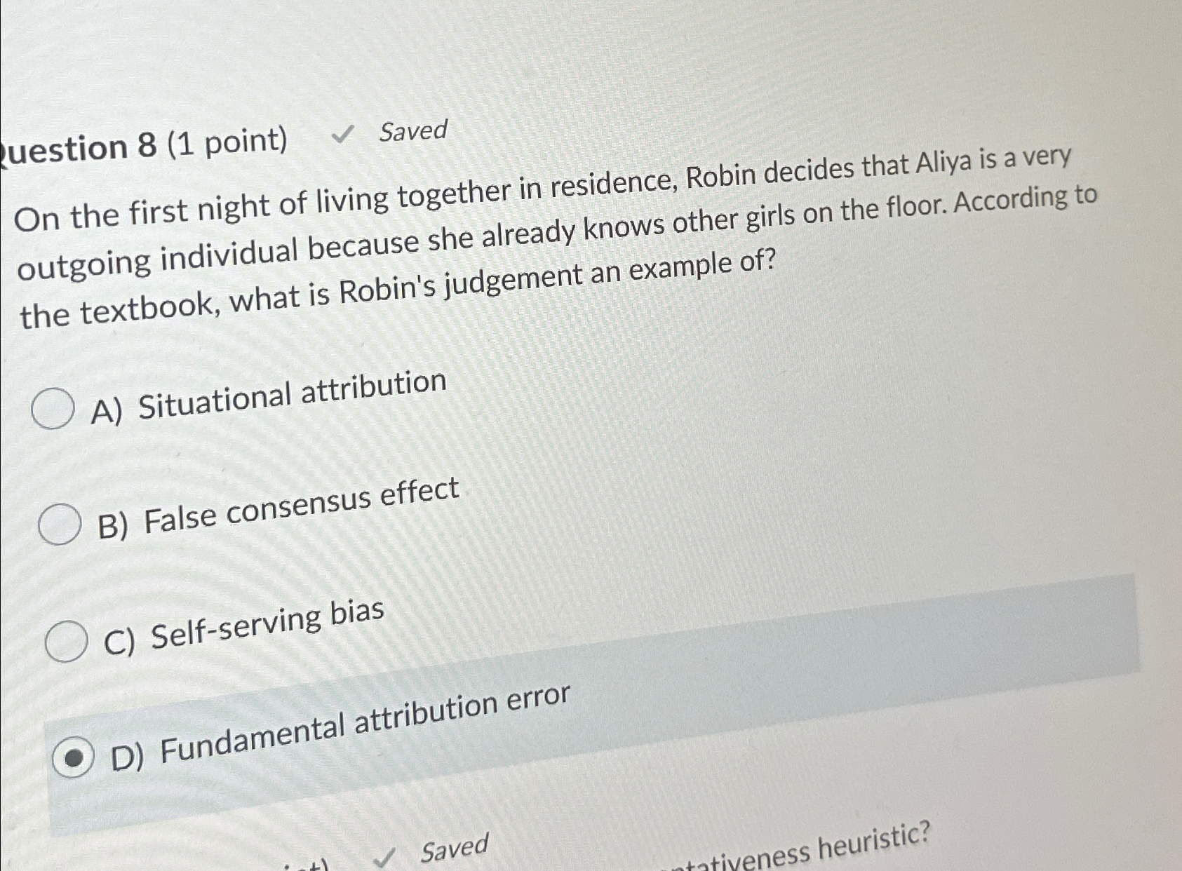 Solved Uestion 8 (1 ﻿point) ﻿SavedOn the first night of | Chegg.com