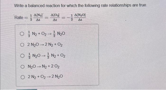 Solved Write a balanced reaction for which the following | Chegg.com