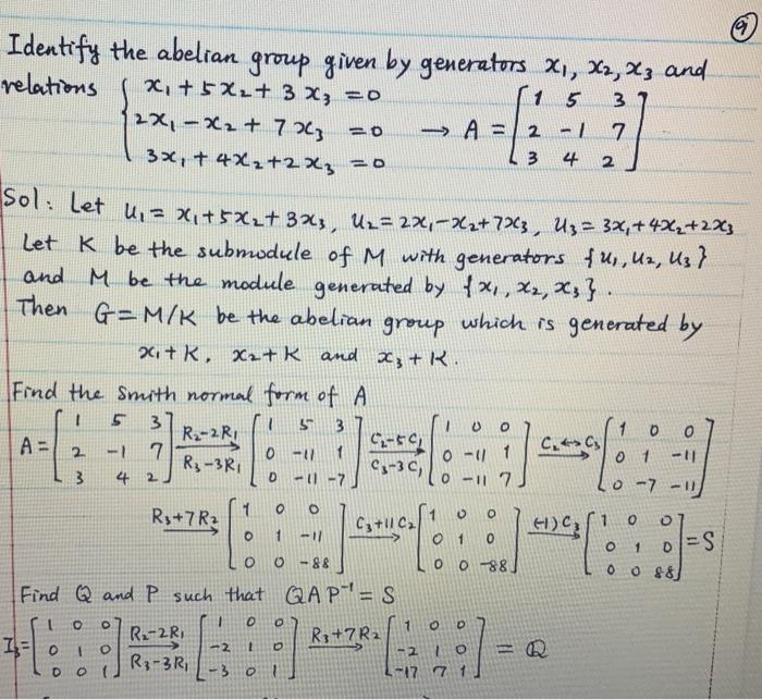Solved Identify the abelian group given by generators | Chegg.com