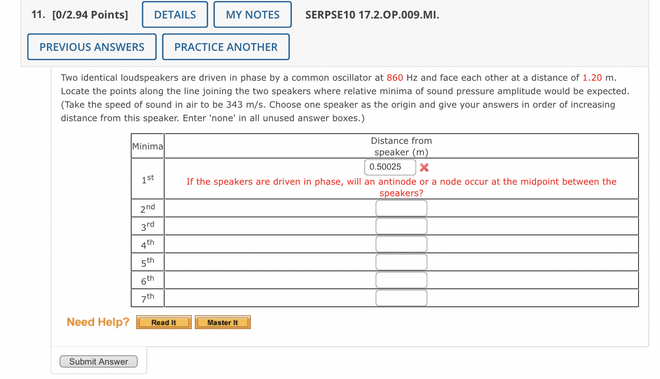 Solved [0/2.94 ﻿Points]SERPSE10 17.2.OP.009.MI.Two identical | Chegg.com