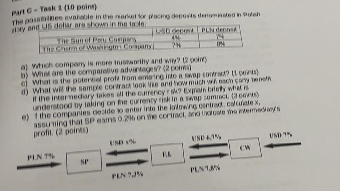 Solved part 6= Task 1 (10 point) The possibilities available | Chegg.com