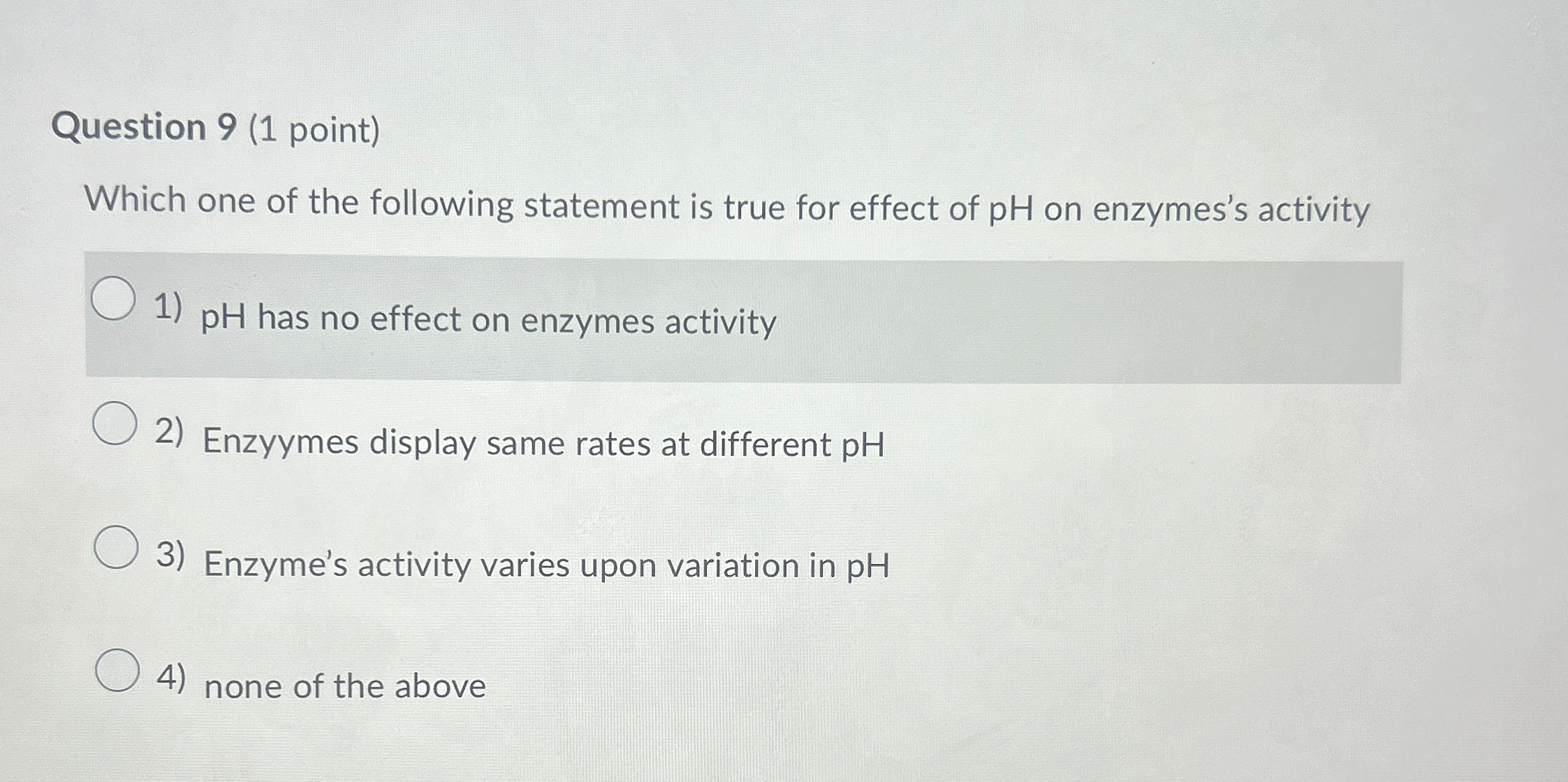Solved Question 9 (1 ﻿point)Which one of the following | Chegg.com
