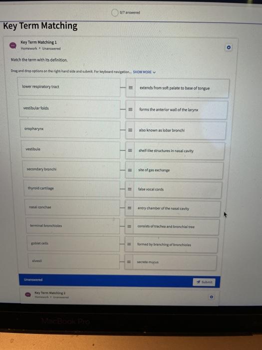 Solved Tanswered Key Term Matching Key Term Matching 1 | Chegg.com