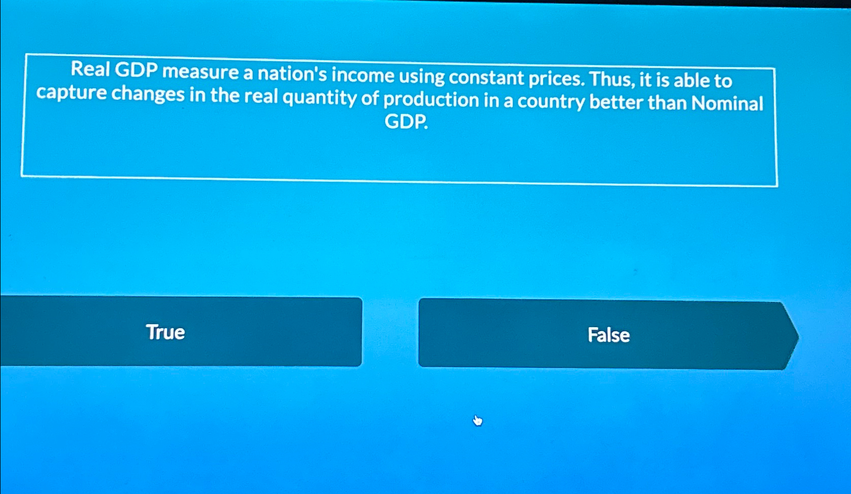 Solved Real GDP measure a nation's income using constant | Chegg.com