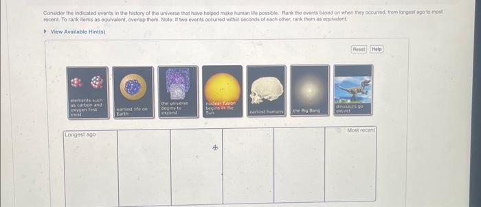 Solved rank the events based on when they occurred from | Chegg.com