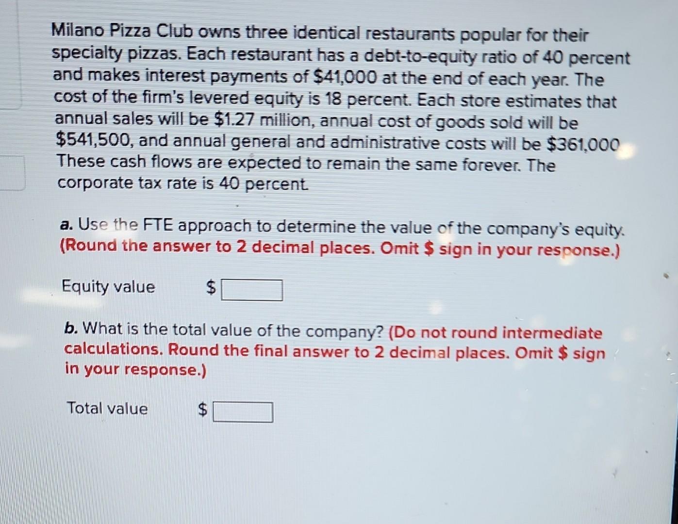 Solved Milano Pizza Club owns three identical restaurants | Chegg.com Solved Milano Pizza Club owns three identical restaurants | Chegg.com