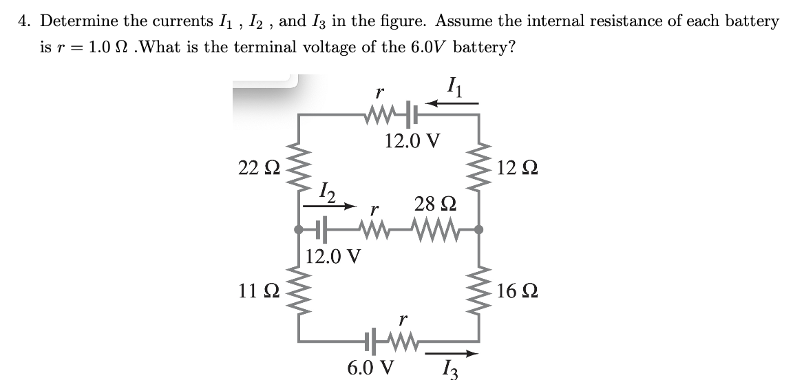 Solved Determine the currents I1,I2, ﻿and I3 in ﻿the figure. | Chegg.com