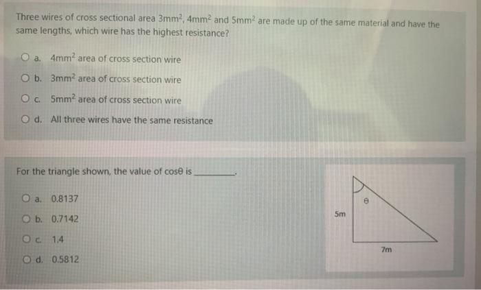 Solved Three wires of cross sectional area 3mm, 4mm2 and | Chegg.com