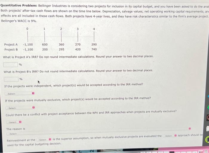 Solved Quantitative Problem: Bellinger Industries is | Chegg.com