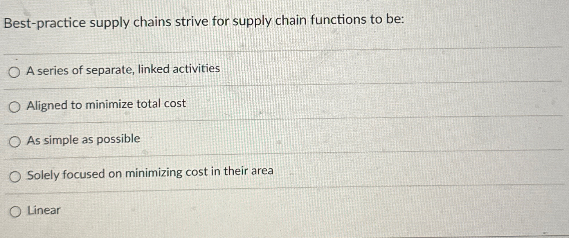 Solved Best-practice supply chains strive for supply chain | Chegg.com