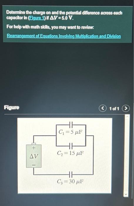 Solved Determine the charge on and the potential difference | Chegg.com