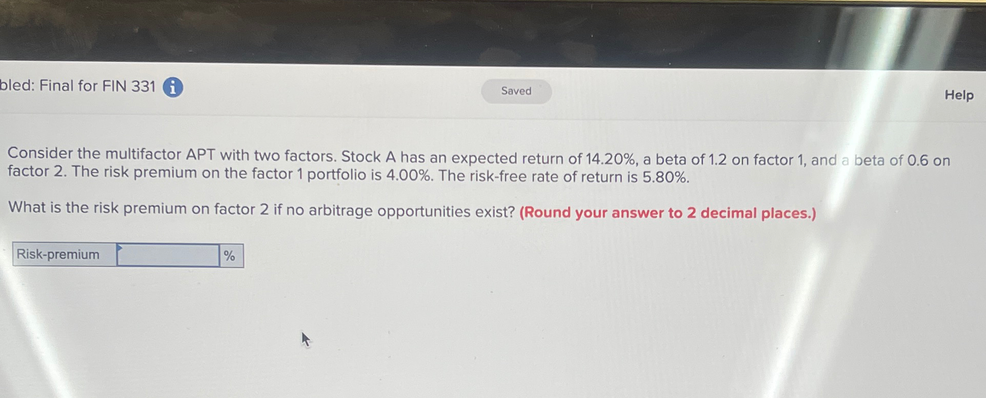 Solved Consider the multifactor APT with two factors. Stock | Chegg.com