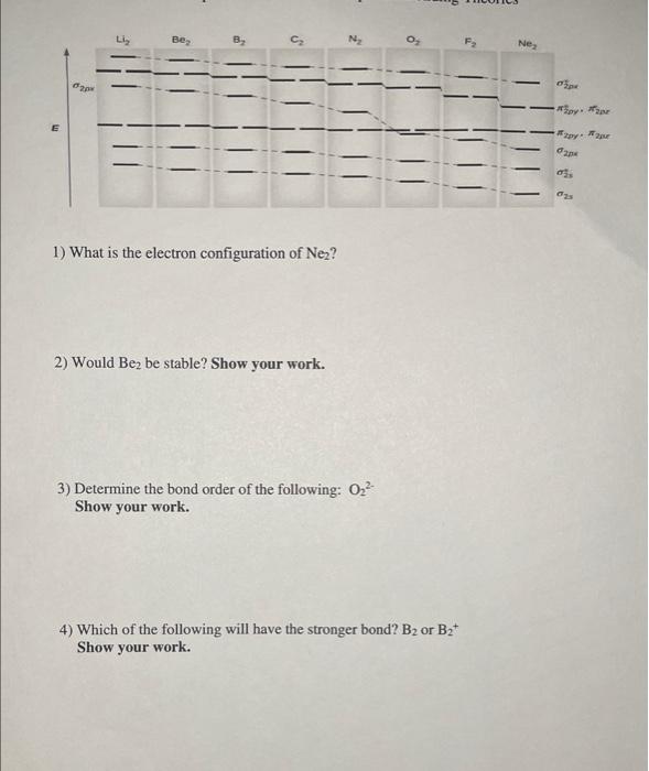 Solved 1) What is the electron configuration of Ne2 ? 2) | Chegg.com