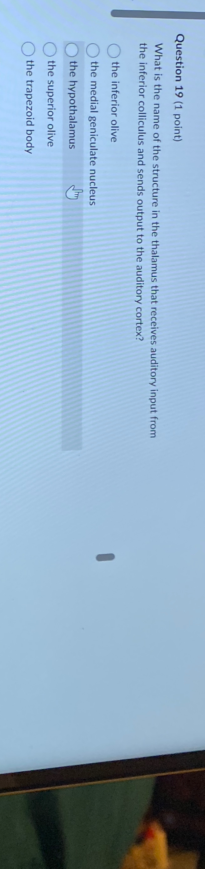 Solved Question 19 (1 ﻿point)What is the name of the | Chegg.com