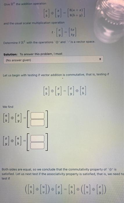 Solved Give R2 the addition operation [ab] (i) | Chegg.com
