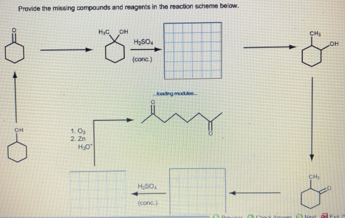 Solved Provide the missing compounds and reagents in the | Chegg.com