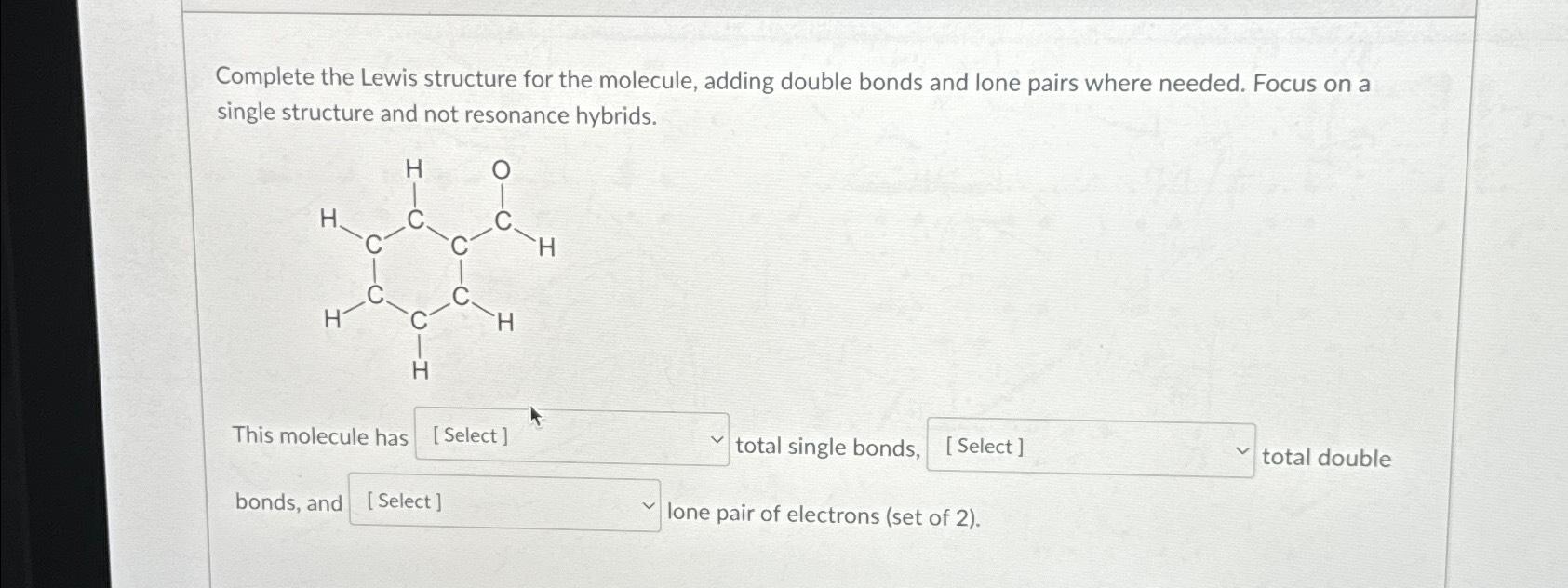 Solved Complete the Lewis structure for the molecule, adding | Chegg.com