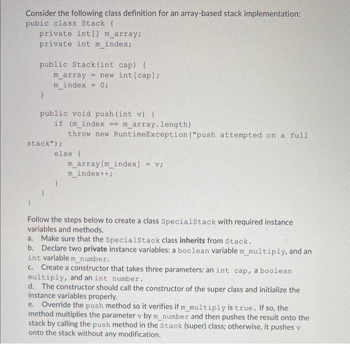 Solved Consider the following class definition for an | Chegg.com