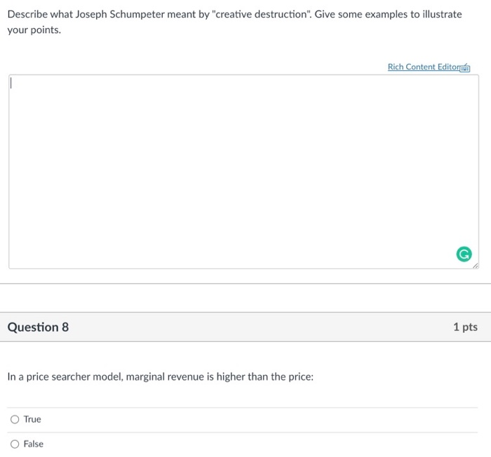 Solved Describe what Joseph Schumpeter meant by "creative | Chegg.com