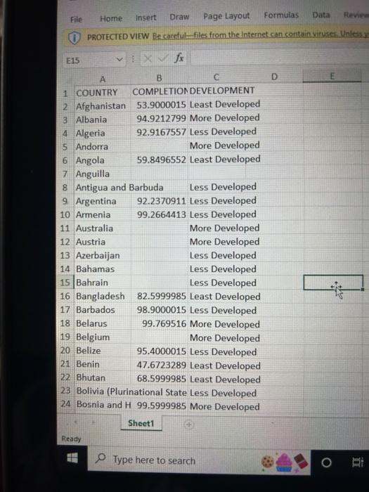 Using the Excel data sheet given (the picutures), | Chegg.com