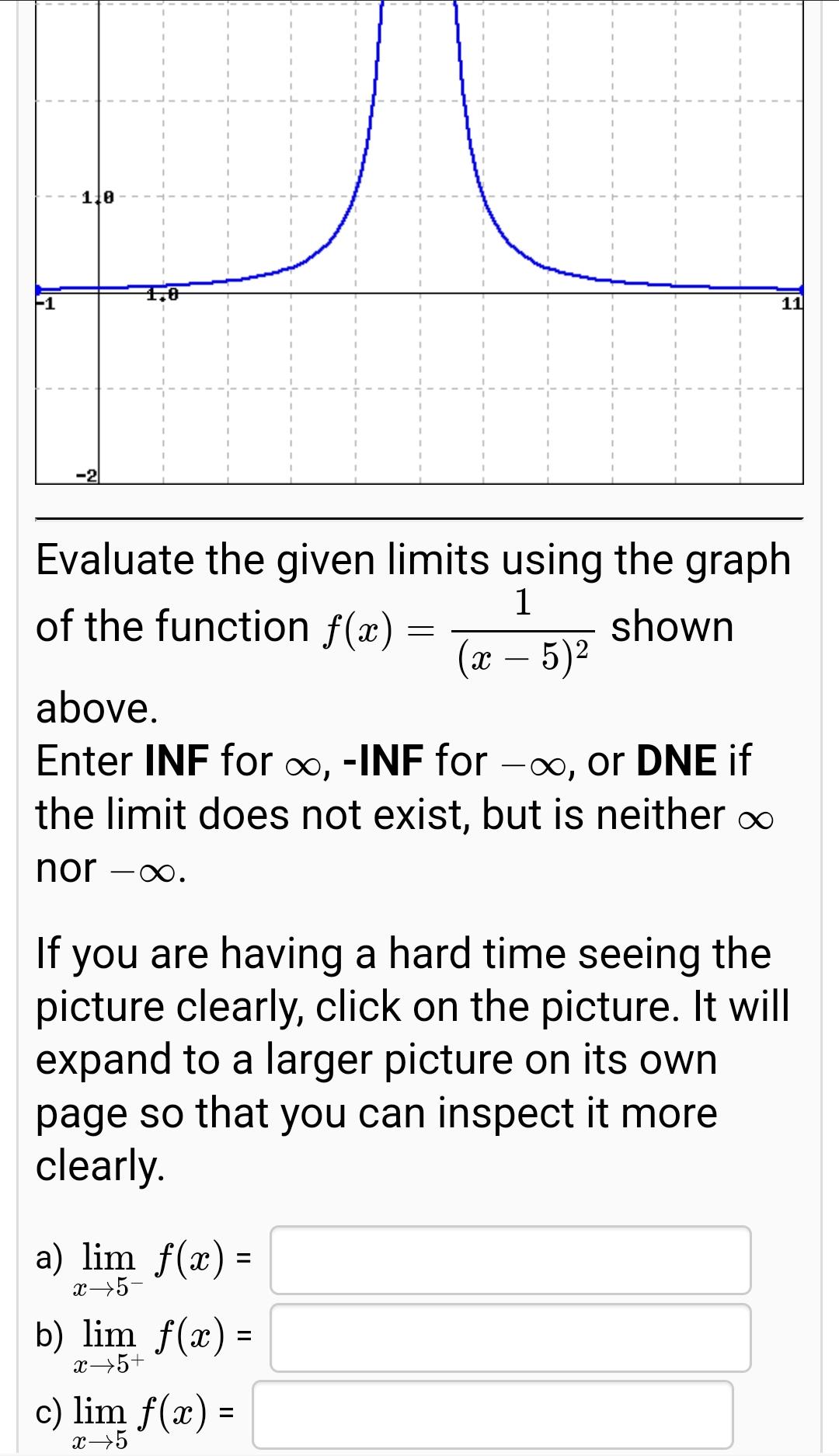 Solved Evaluate the given limits using the graph of the | Chegg.com