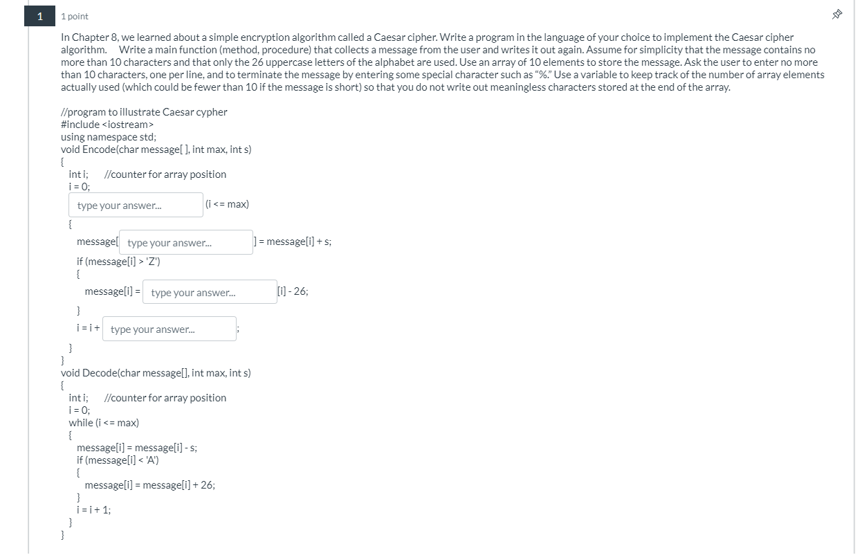Solved -In Chapter 8, ﻿we learned about a simple encryption | Chegg.com