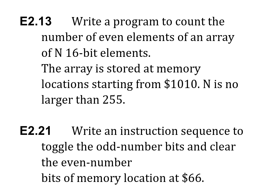 Solved E2.13 Write a program to count the number of even | Chegg.com