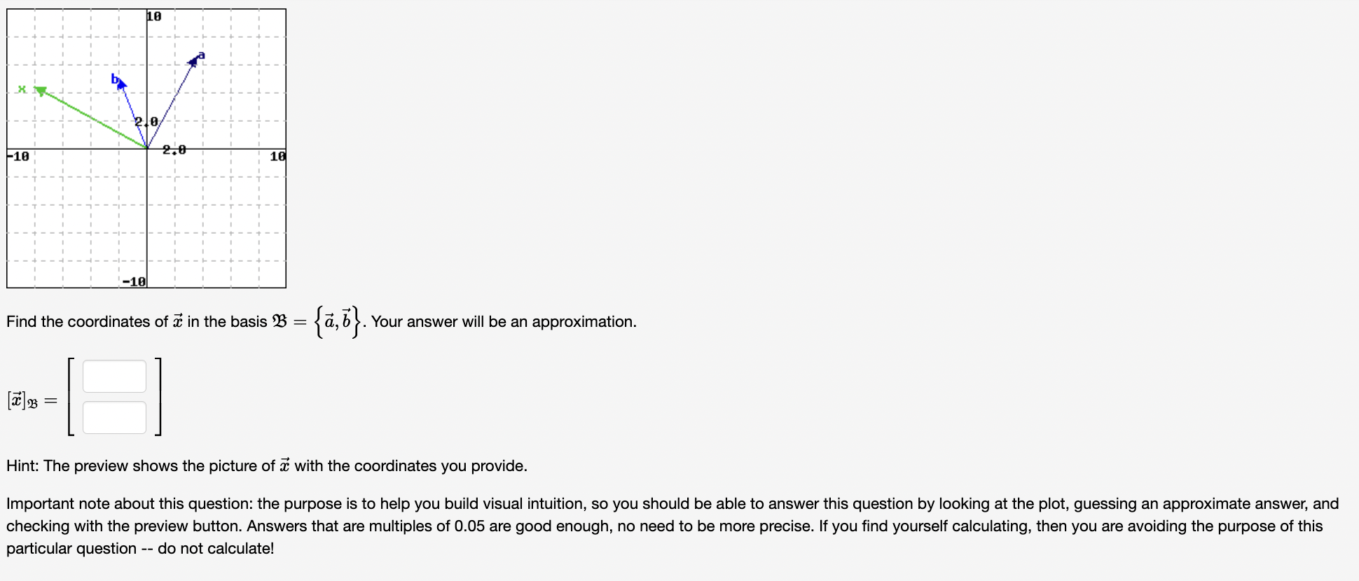 Solved Find the coordinates of vec(x) ﻿in the basis | Chegg.com