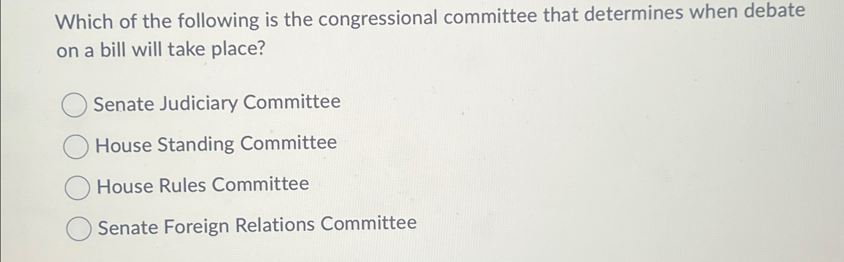 Solved Which of the following is the congressional committee | Chegg.com