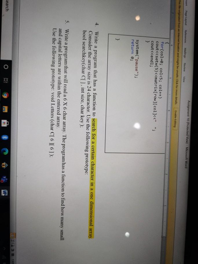Solved Assignment-10 (Protected View) Microsoft Word nsert | Chegg.com