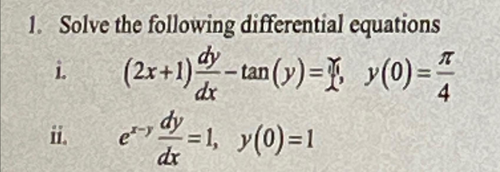 Solved Solve the following differential | Chegg.com
