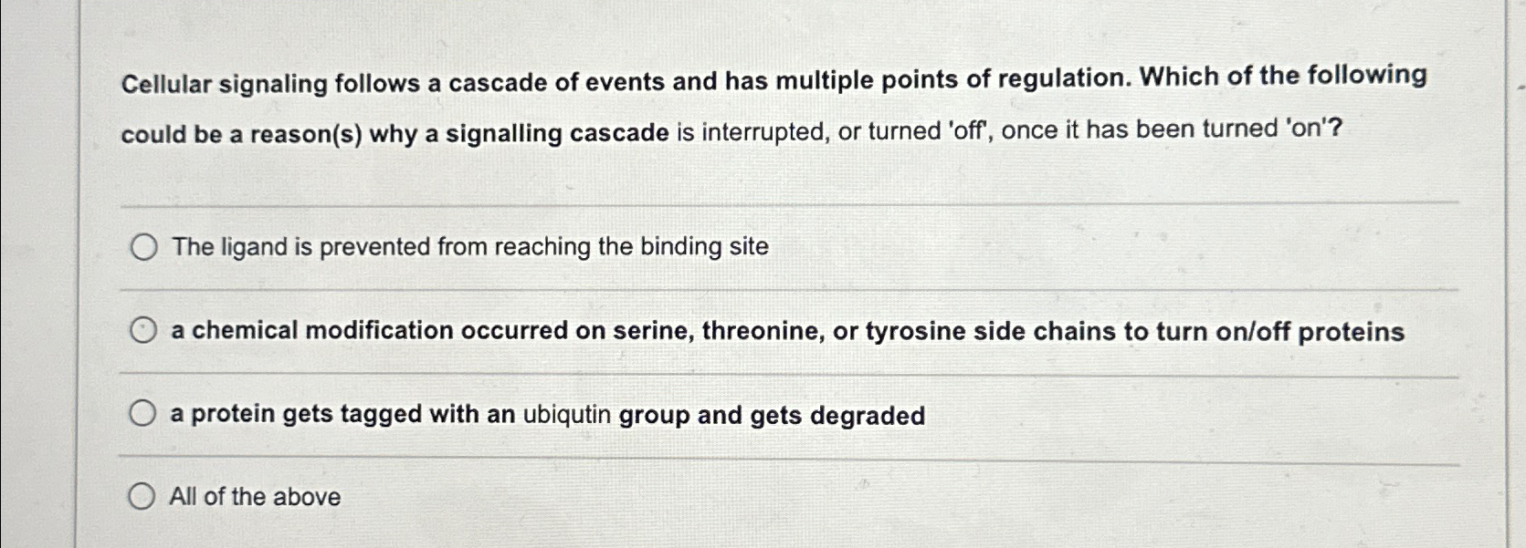 Solved Cellular signaling follows a cascade of events and | Chegg.com