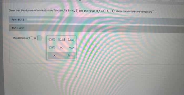 Solved Given that the domain of a one-to-one function f is | Chegg.com
