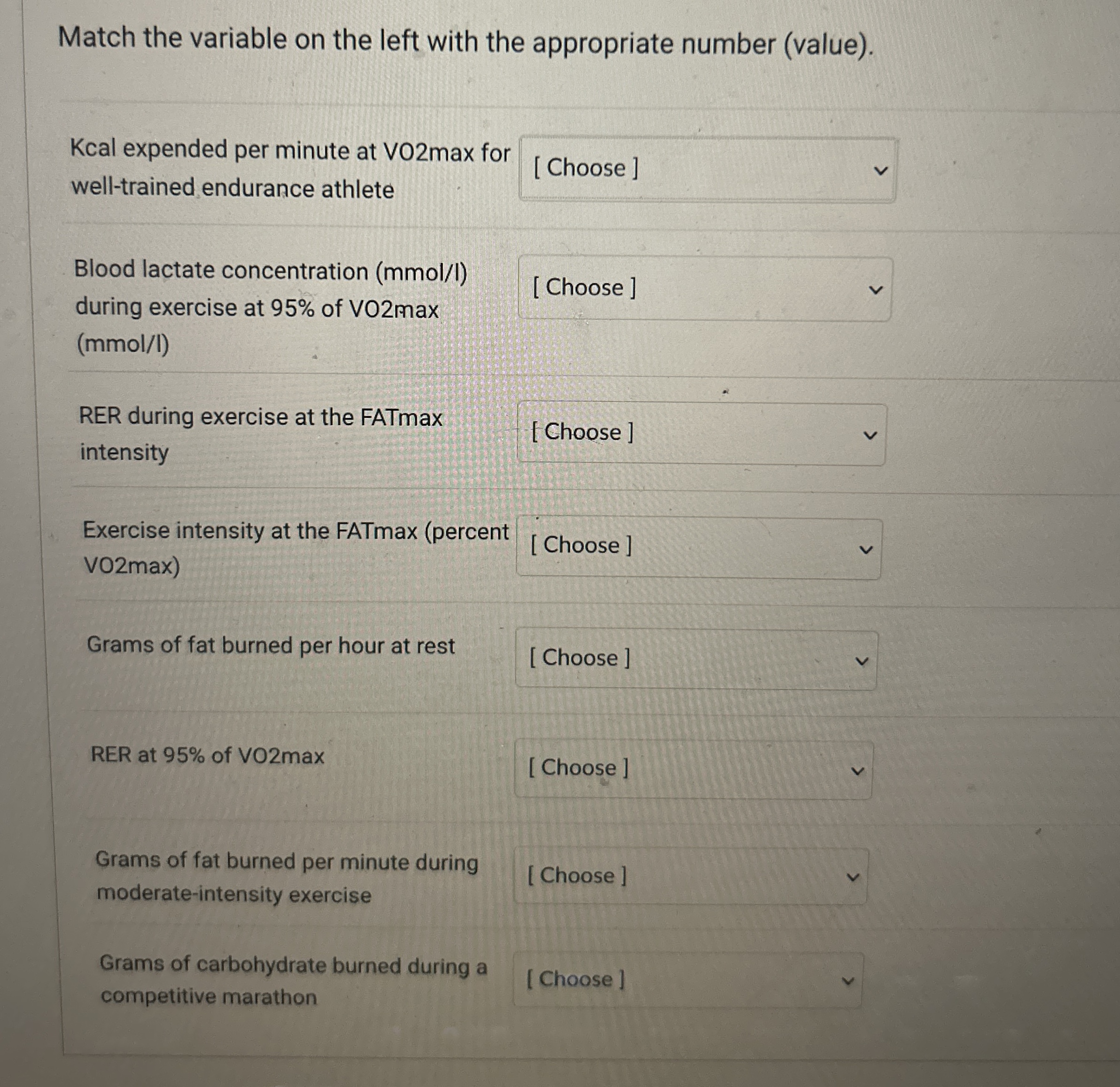 Solved Match the variable on the left with the appropriate | Chegg.com