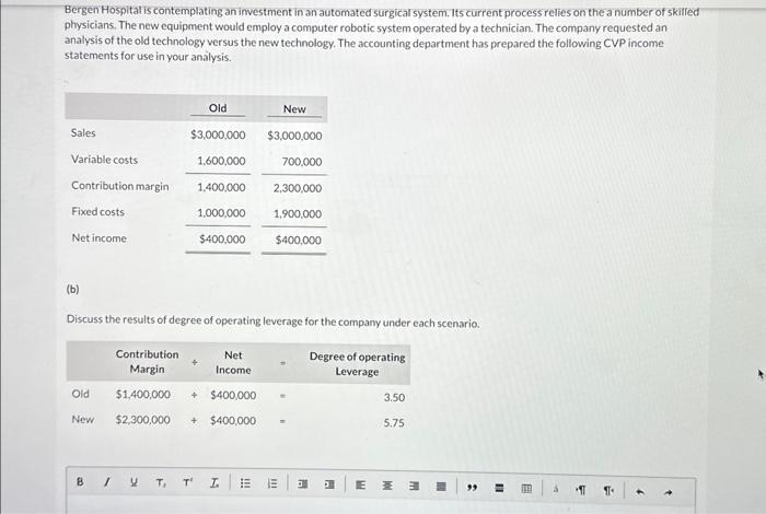 Solved Discuss the results of degree of operating leverage | Chegg.com